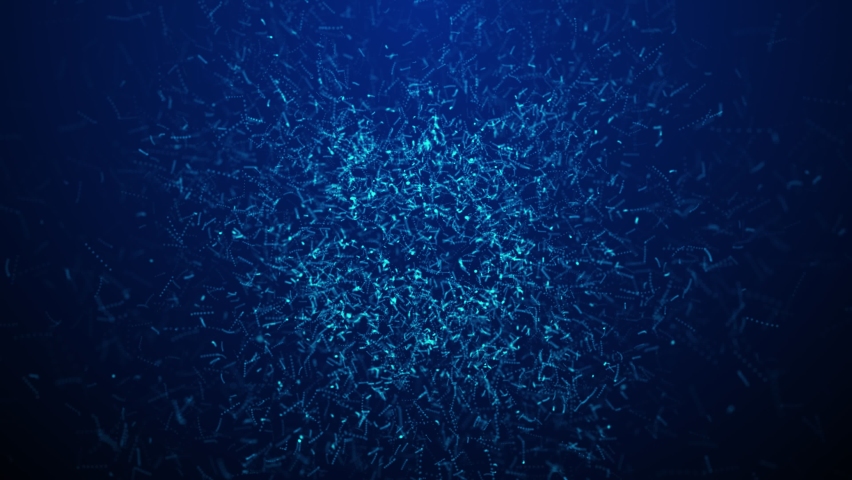 Abstract Motion Background Flying Blue Particles Stock Footage Video ...