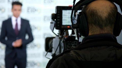 Television Operator On Tv Broadcasting Production Stock Footage Video ...