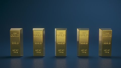 Golden Ingots Flying 3d Loop Animation Stock Footage Video (100% ...