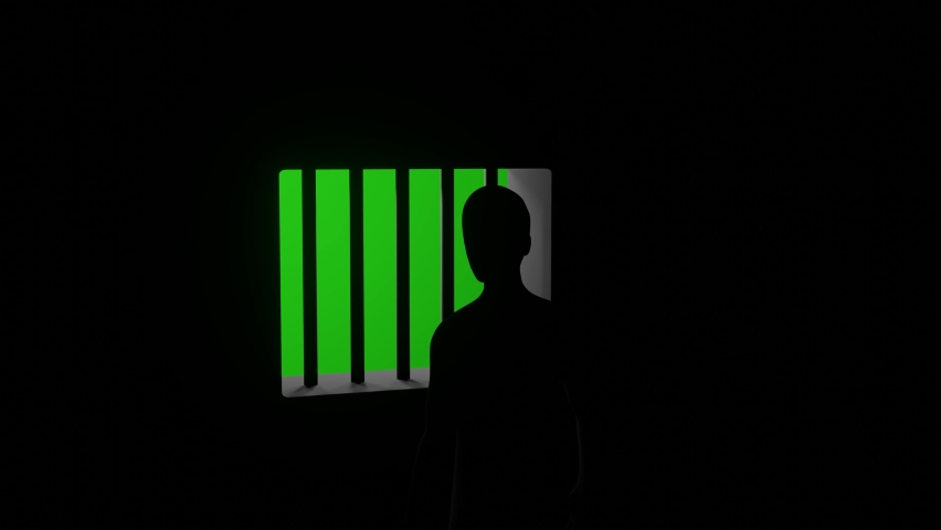 man behind prison bars green screen Stock Footage Video (100% Royalty ...