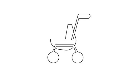 stick figure pictogram girl run pram Stock Footage Video (100% Royalty ...