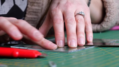 Scoring Clear Acrylic Sheet Knife Stock Footage Video (100% Royalty ...