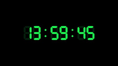 24 Hours Clock Countdown Midnight Animation Stock Footage Video (100% ...