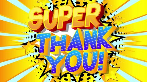Super Thank You Comic Book Word Stock Footage Video (100% Royalty-free ...