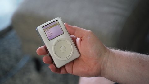 Male Hand Holding 1st Generation Ipod Stock Footage Video (100% Royalty ...