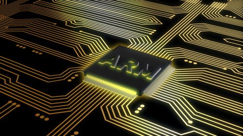 Arm Microprocessor On Electrical Circuits Board Stock Footage Video ...