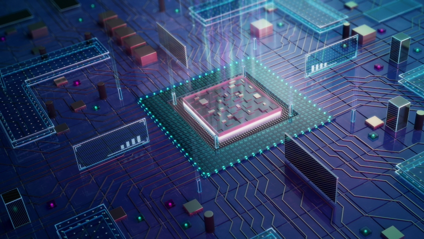 Cpu Computing Visualization. Digital Lines Stock Footage Video (100% Royalty-free) 1067094676 ...