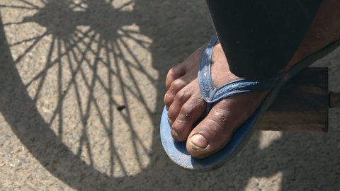 Foot Rickshaw Driver Kathmandu Bagmati Province Stock Footage Video ...