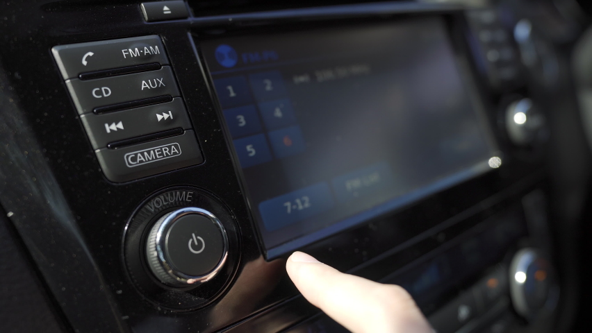 hand adjust car's radio button 4k Stock Footage Video (100% Royalty ...