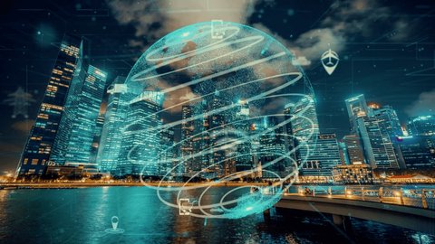 Global Connection Internet Network Modernization Smart Stock Footage ...