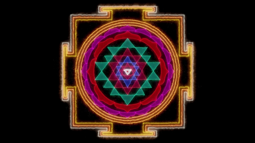 sri yantra sree chakra animated sacred Stock Footage Video (100% ...