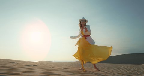 Cinematic Slow Motion Woman Walking By Stock Footage Video (100% ...