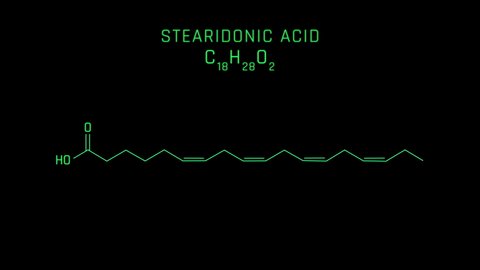Stearidonic Acid Sda Molecular Structure Symbol Stock Footage Video ...