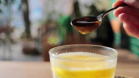 Close Shot Honey Dripping Lemonade Stock Footage Video (100% Royalty ...