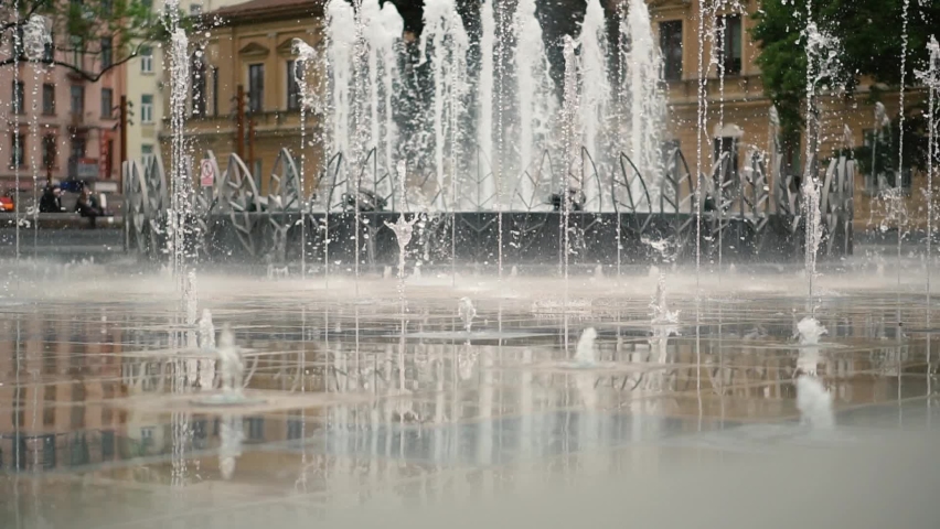 water fountain city center square best Stock Footage Video (100% ...