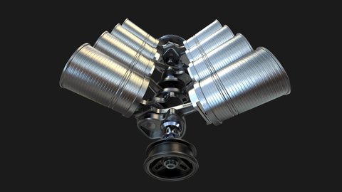 Animation Working V8 Engine 3d Render Stock Footage Video (100% Royalty ...