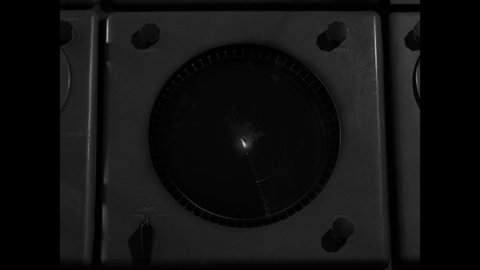 1950s Line Moves Around Radar Screen Stock Footage Video (100% Royalty ...