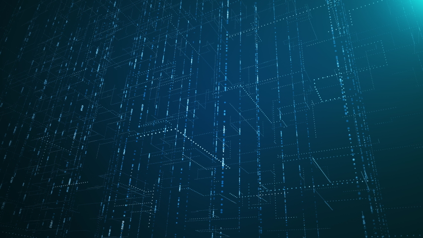 digital dotted world map with blinking particles and grid background animation Technology Videos