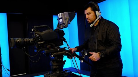 professional tv camera standing live news Stock Footage Video (100% ...