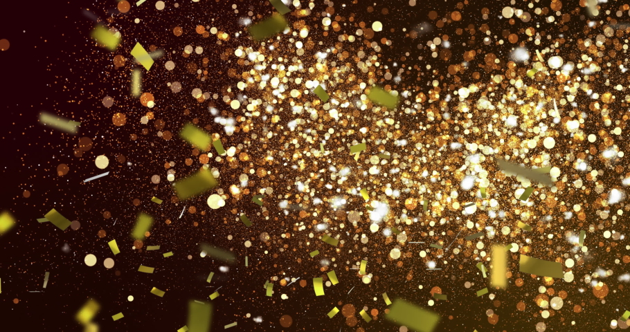 animation gold confetti falling over glowing Stock Footage Video (100% ...