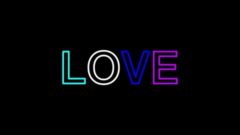stroke 2d animation word love blue Stock Footage Video (100% Royalty ...