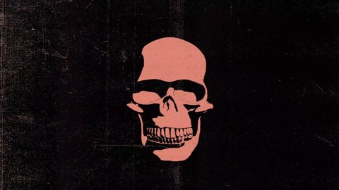 Orange Rotating Human Skull On Black Stock Footage Video (100% Royalty ...