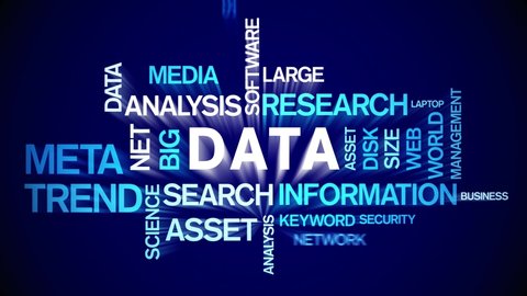 4k Data Animated Tag Word Cloudtext Stock Footage Video (100% Royalty ...