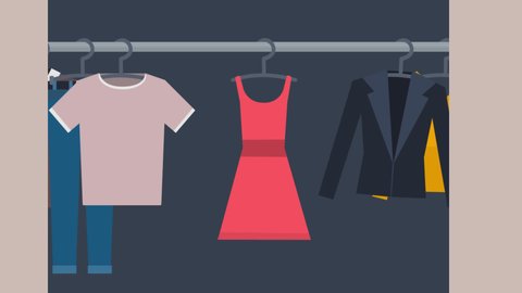 Animation Clothing Selection Wardrobe Cartoon Stock Footage Video (100% ...