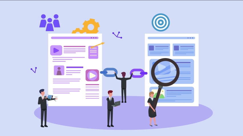 business team animation analyzing link building Stock Footage Video ...