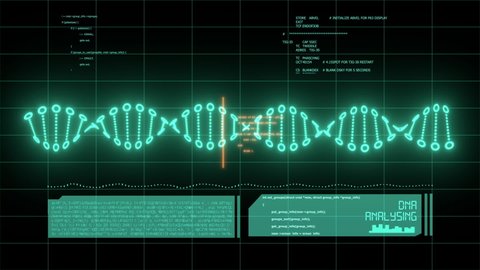 Analyzing Screen Human Green Dna Helix Stock Footage Video (100% ...