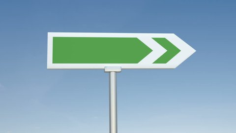 Green Direction Sign Shows Animation Green Stock Footage Video (100% ...