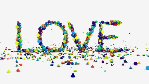 Motion Graphics Love Animation On White Stock Footage Video (100% ...