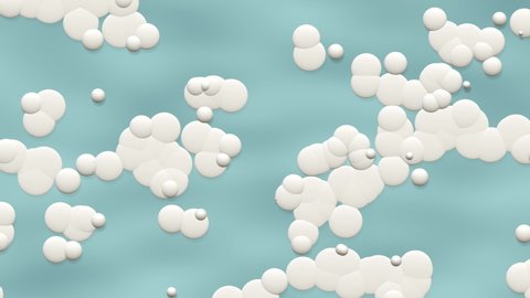 Cartoon White Clouds Animation On Blue Stock Footage Video (100% ...