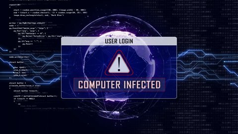Computer Infected Alpha Matte Animation Background Stock Footage Video ...