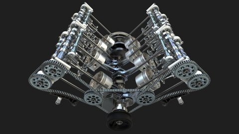 Animation Working V8 Engine 3d Render Stock Footage Video (100% Royalty ...