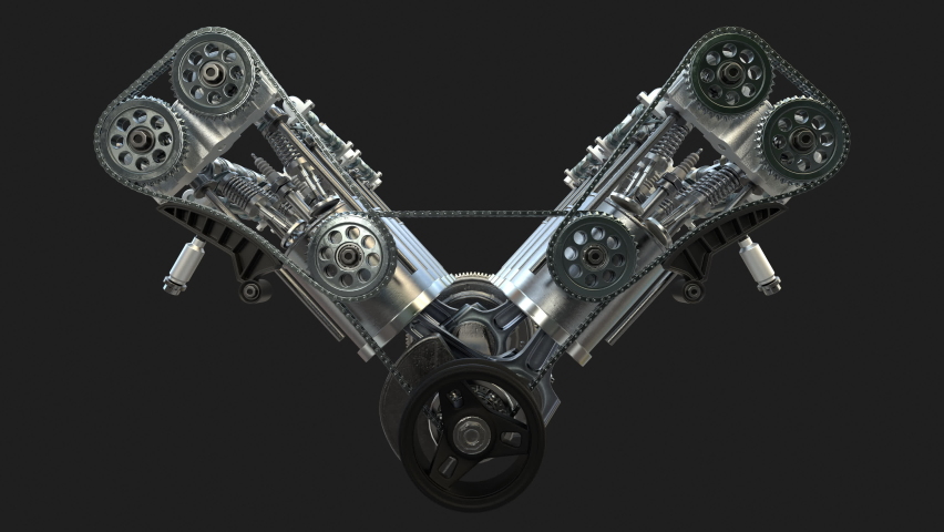 Animation Working V8 Engine. 3d Stock Footage Video (100% Royalty-free ...
