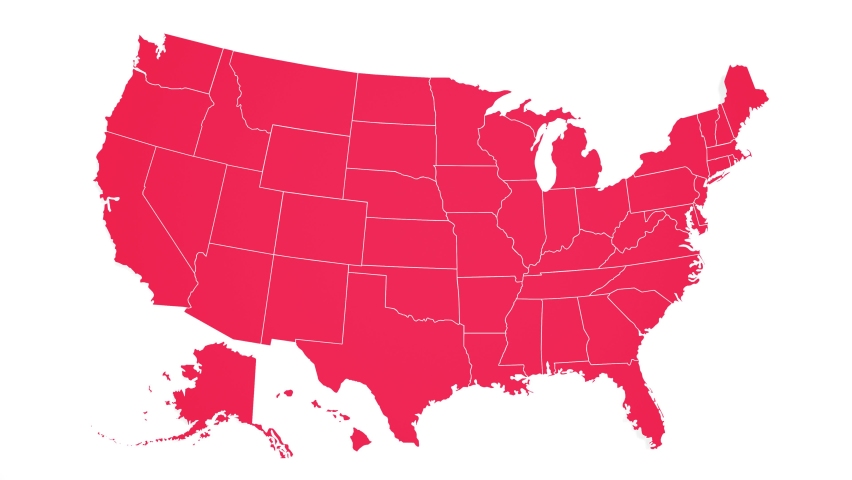 usa map - red states changing Stock Footage Video (100% Royalty-free ...