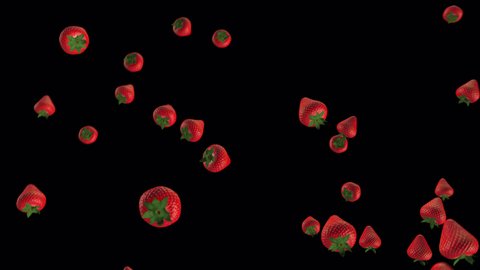 Strawberry Spin Zero Gravity They Float Stock Footage Video (100% ...