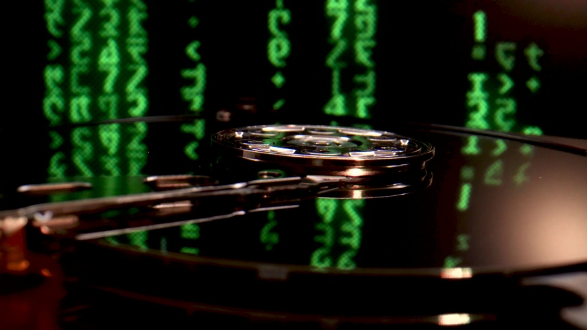 mechanical hard disk drive matrix pattern Stock Footage Video (100% ...