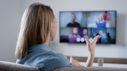 Woman Talking Home Via Video Link Stock Footage Video (100% Royalty ...