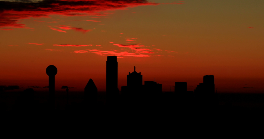 Dallas Sunrise Yellow Morning Light Stock Footage Video (100% Royalty ...
