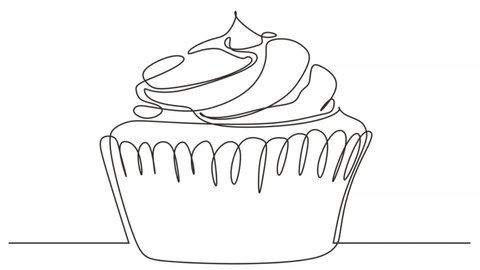 Muffin Cake One Single Line Drawing Stock Vector (Royalty Free) 1865968123