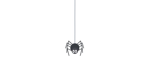 Cartoon Character Spider Animation Spider Descending Stock Footage ...