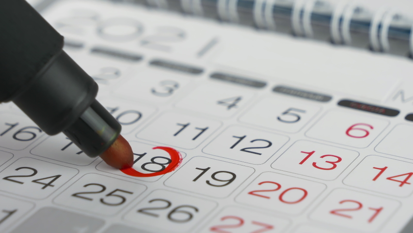 calendar mark hand marking day on Stock Footage Video (100% Royalty ...