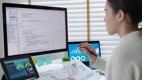 Back Rear View Young Asian Woman Stock Footage Video (100% Royalty-free ...