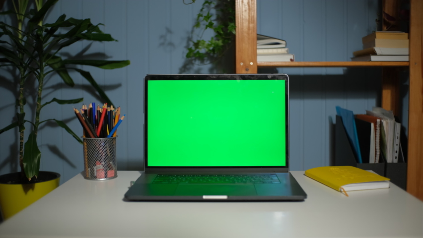 Green Screen Laptop Computer On Stock Footage Video (100% Royalty-free ...