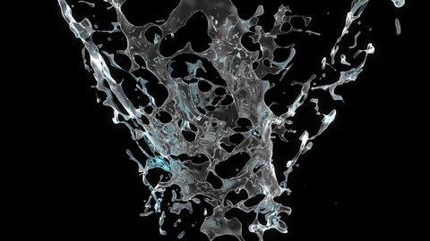 Water Splash Transparent Alpha Channel Stock Footage Video (100% ...