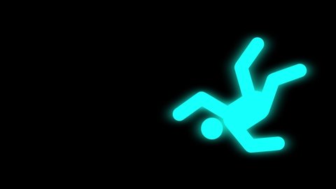 Animated Falling Man Sign On Black Stock Footage Video (100% Royalty ...