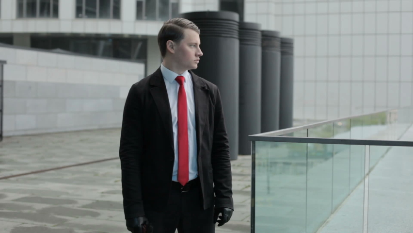 Handsome Man with a Red Stock Footage Video (100% Royalty-free ...