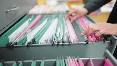 Staff Searching Documents Office Filing Cabinets Stock Footage Video ...